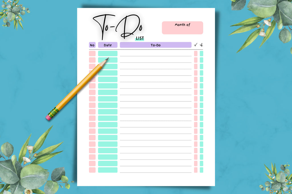 Printable to-Do List Page Canva Template - So Fontsy