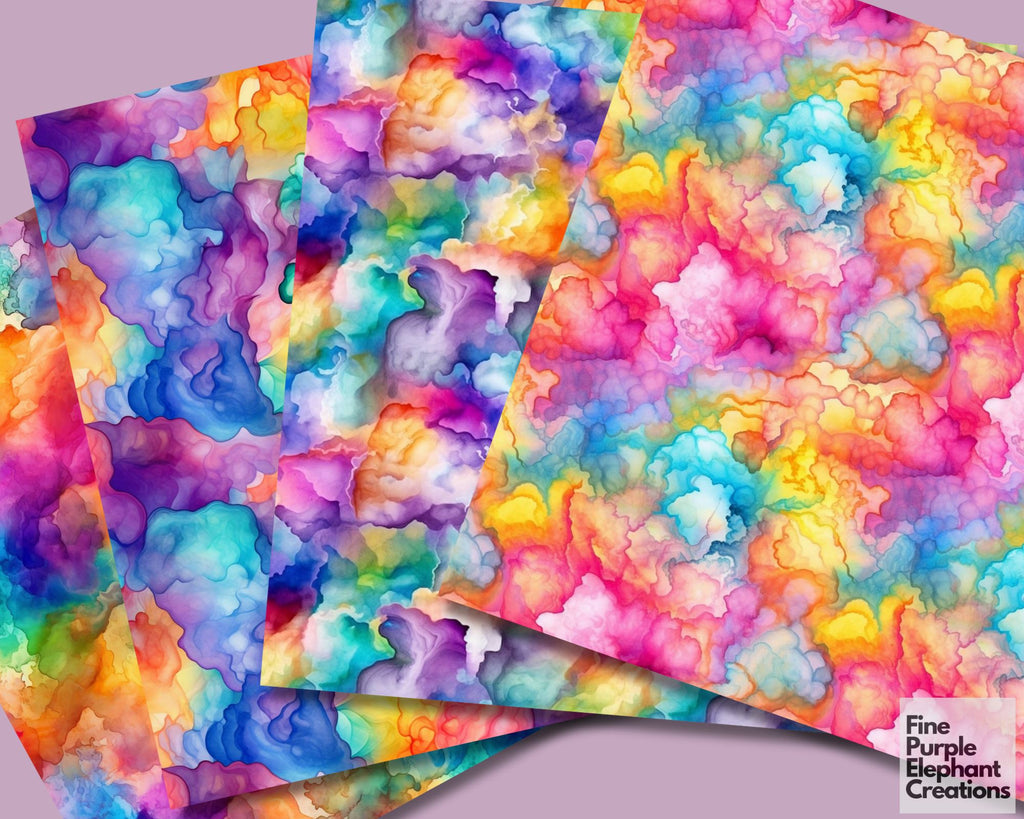 Rainbow Watercolor Digital Paper | Paint Stroke Texture Printable Paper ...