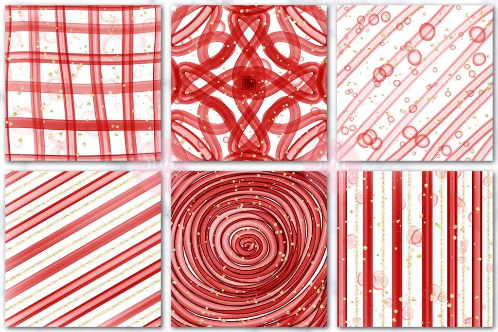 Red Ink Glitter Digital Papers Backgrounds Set - So Fontsy