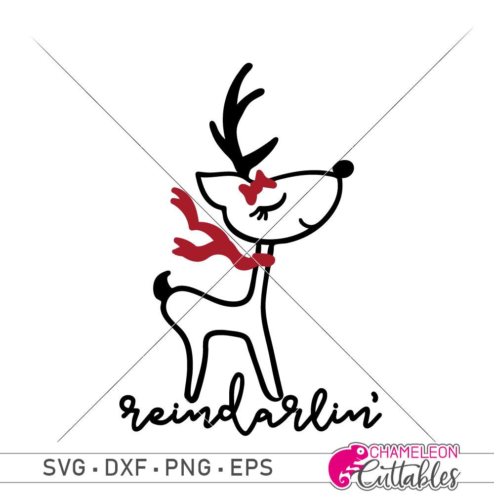 Reindarlin Reindeer Girl Christmas SVG - So Fontsy