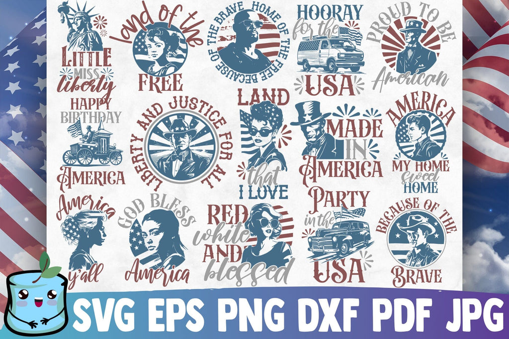 Retro 4th Of July SVG Bundle - So Fontsy