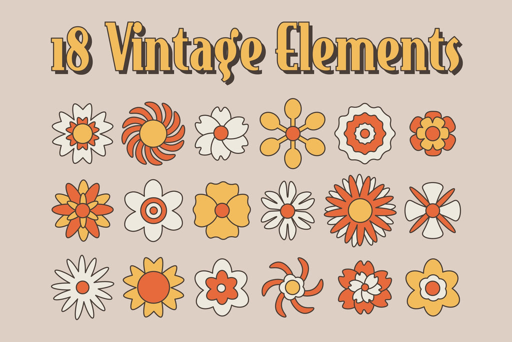 Retro Groovy Flowers - So Fontsy