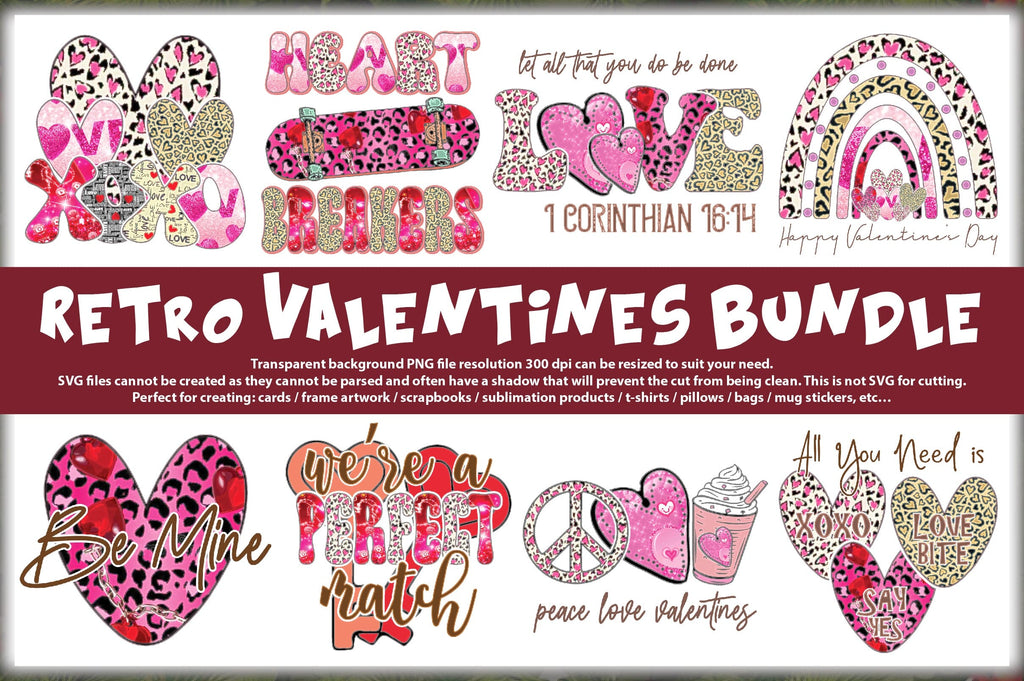Retro Valentines Bundle - So Fontsy