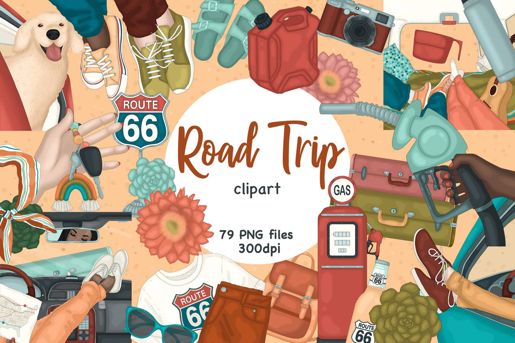 Road Trip Clipart | Summer Clip Art Bundle - So Fontsy