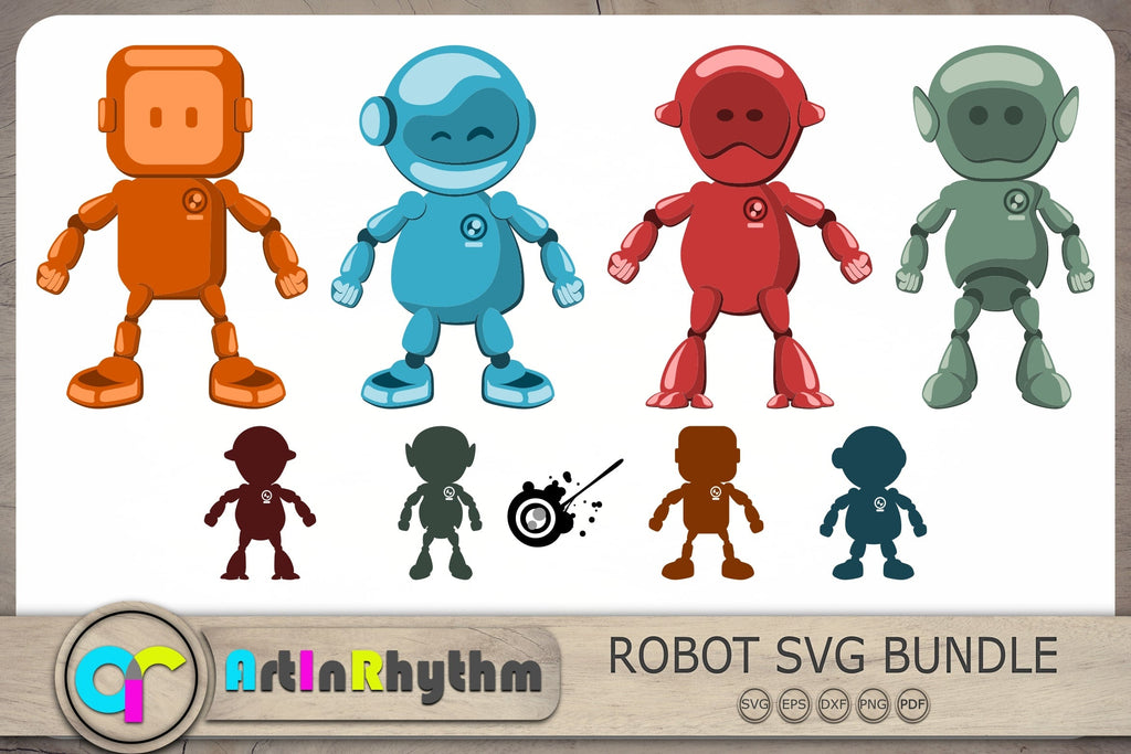 Robot Cliparts, Robot Clipart Set - PNG, Robot Illustrations - So Fontsy