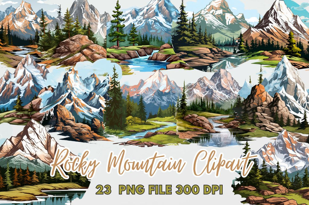 Rocky Mountain Clipart - So Fontsy