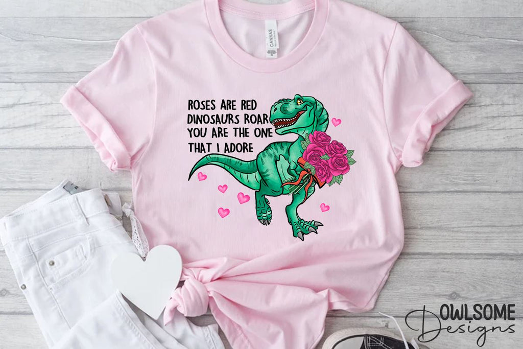Rose Are Red Dinosaus Roar Valentine PNG - So Fontsy