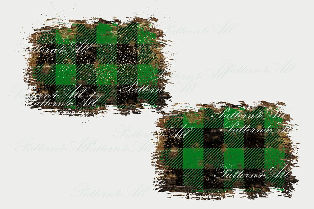Rustic Wooden with Green plaid bundle, Glitter effect design ...