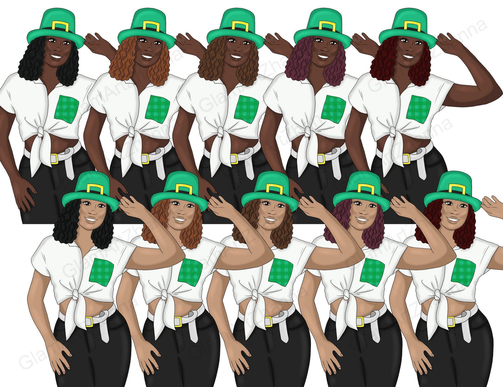 Saint Patrick's Day Clipart | Girl Illustration Bundle - So Fontsy