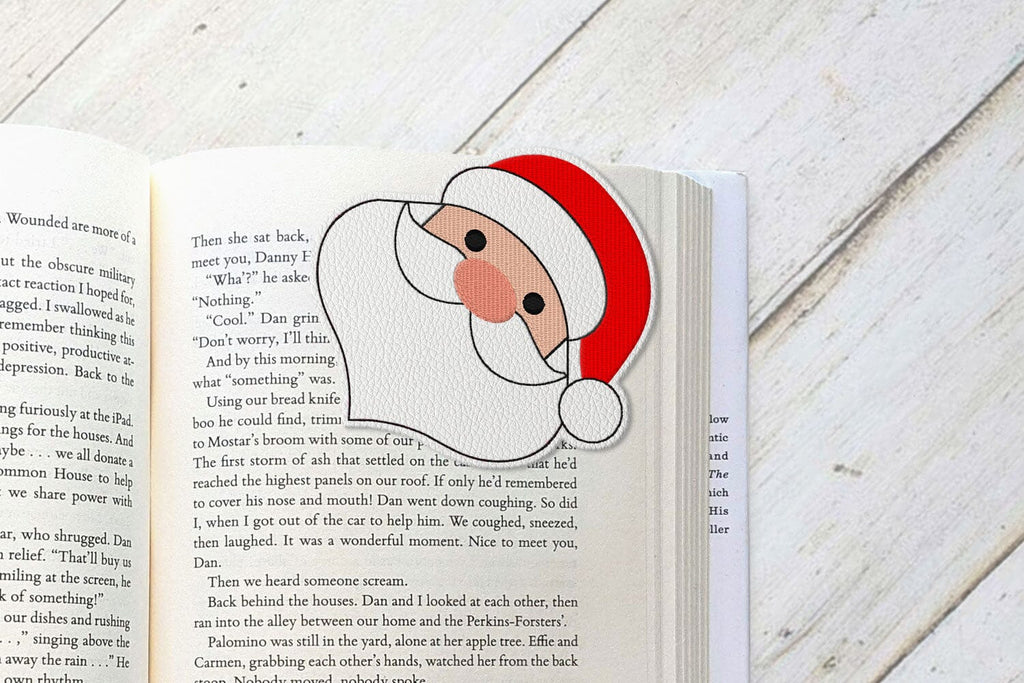 Santa Claus Corner Bookmark ITH Applique Embroidery - So Fontsy