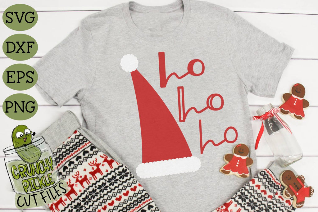 Ho Ho Ho Santa Claus Hat Christmas SVG Cut File - So Fontsy