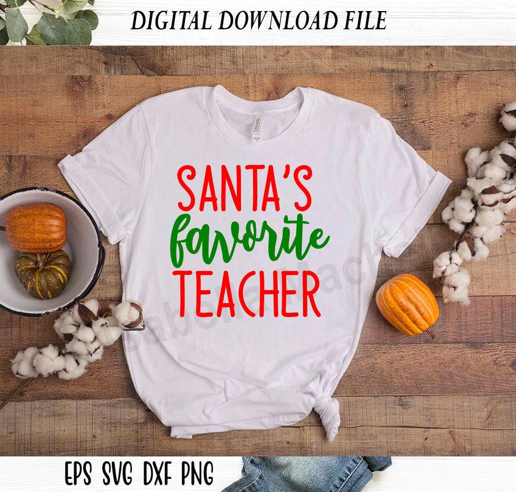 Santa's favorite teacher svg, Christmas Santa t shirt, Christmas ...