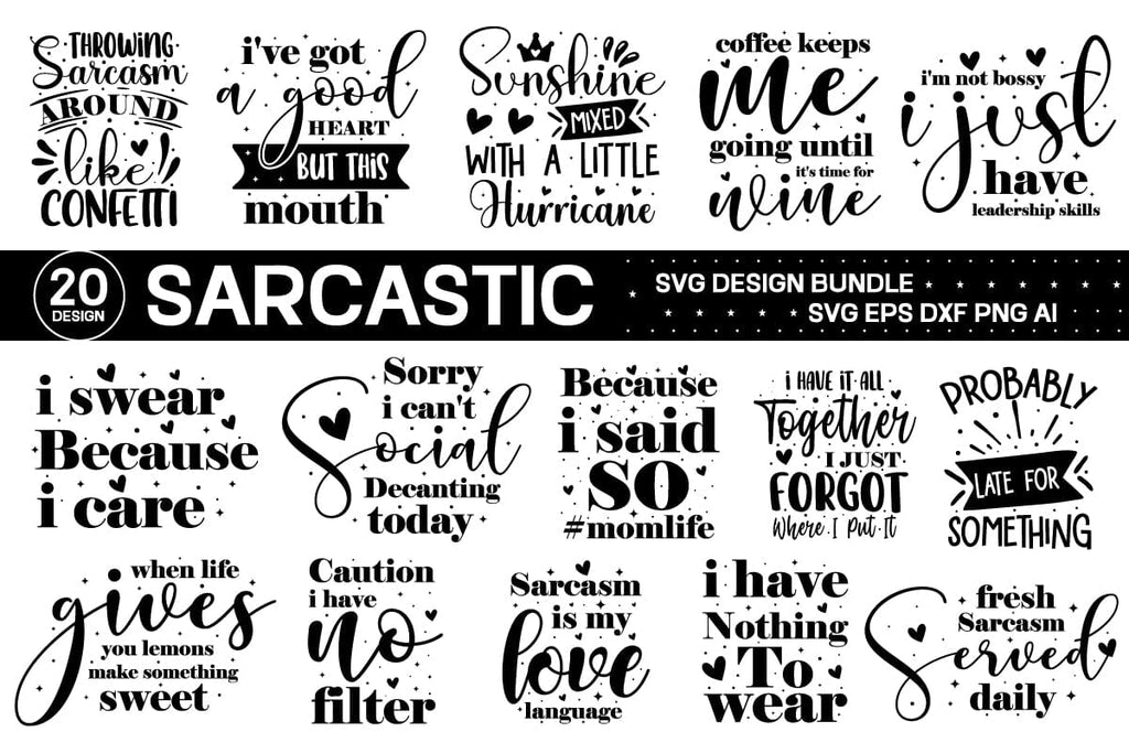 Sarcastic Svg Bundle , Funny Svg Bundle - So Fontsy