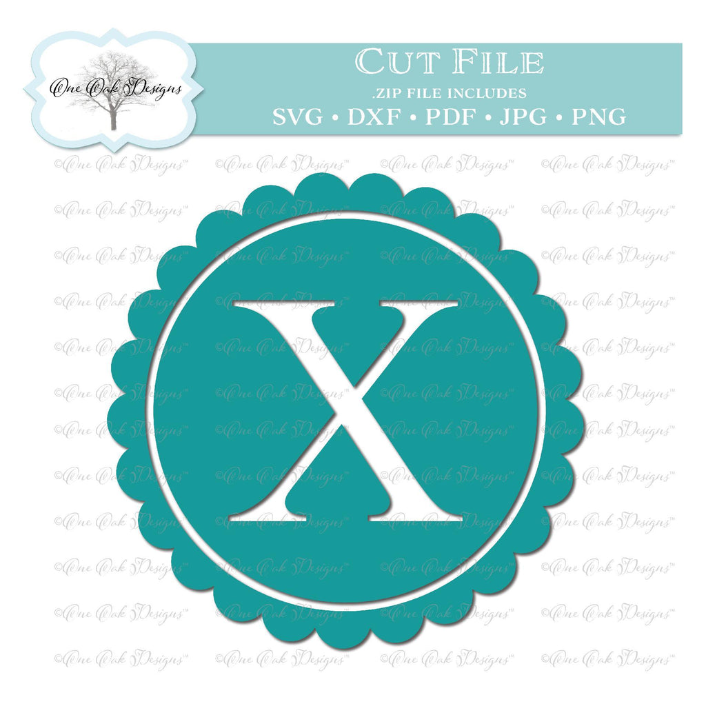 Scallop Monogram Alphabet Letter X - So Fontsy
