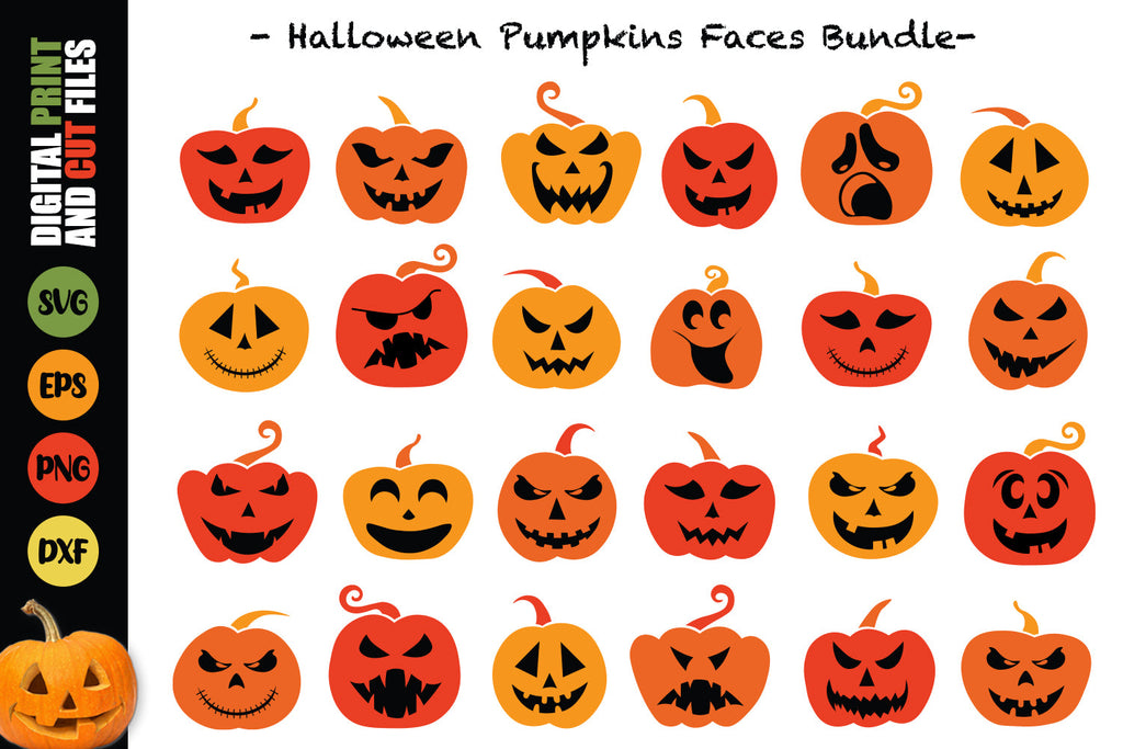 Scarecrow Faces Bundle, Snowman faces Bundle, Halloween Faces Bundle ...
