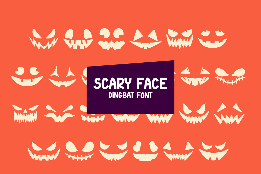 Scary Face - Dingbat Font - So Fontsy