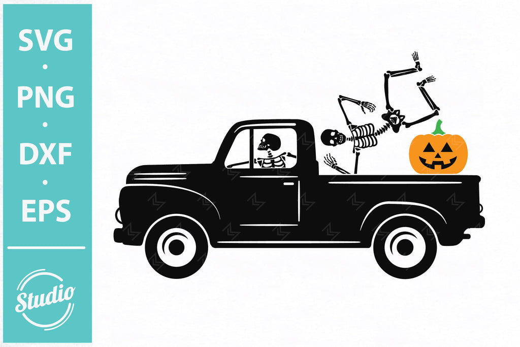 Scary Pumpkin Truck svg, Halloween Truck Svg, Png, Dxf - So Fontsy