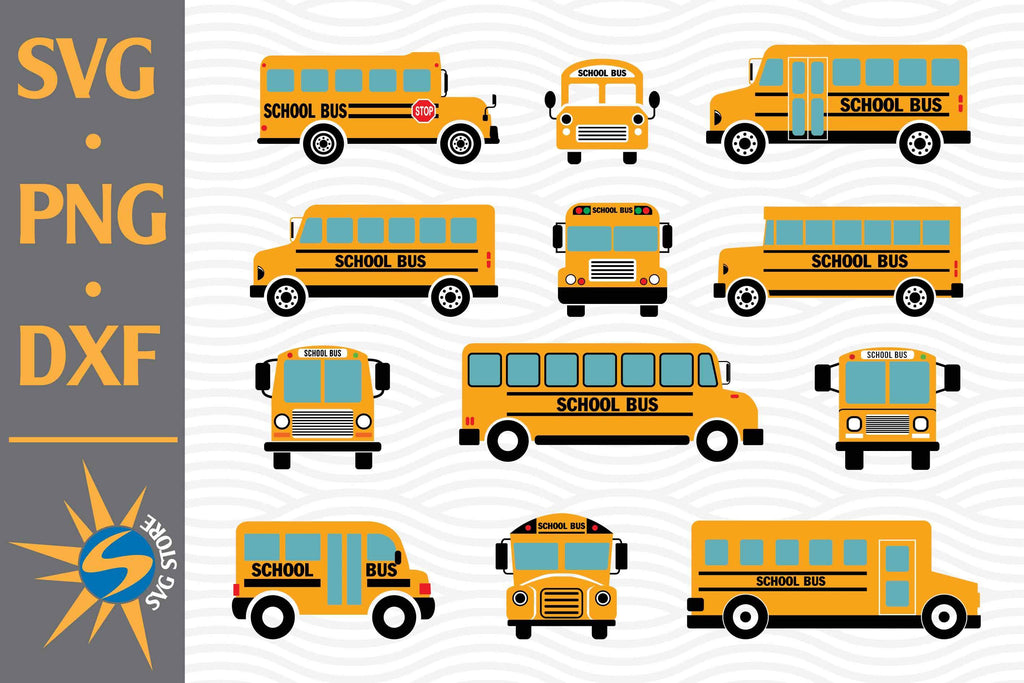 School Bus SVG, PNG, DXF Digital Files Include - So Fontsy