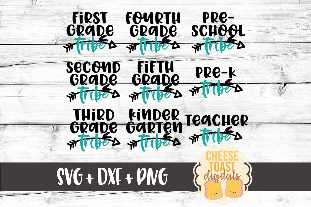 School Tribe Bundle - Back to School SVG PNG DXF Cut Files - So Fontsy