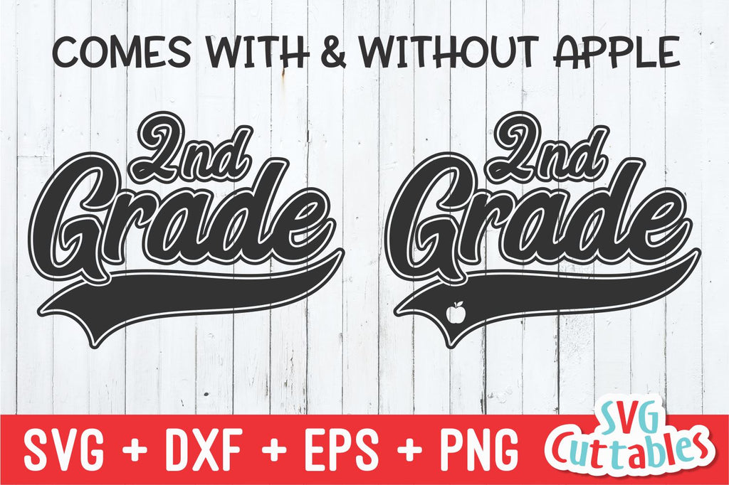 Second Grade svg - 2nd Grade Cut File - Teacher - Swoosh - svg - dxf ...