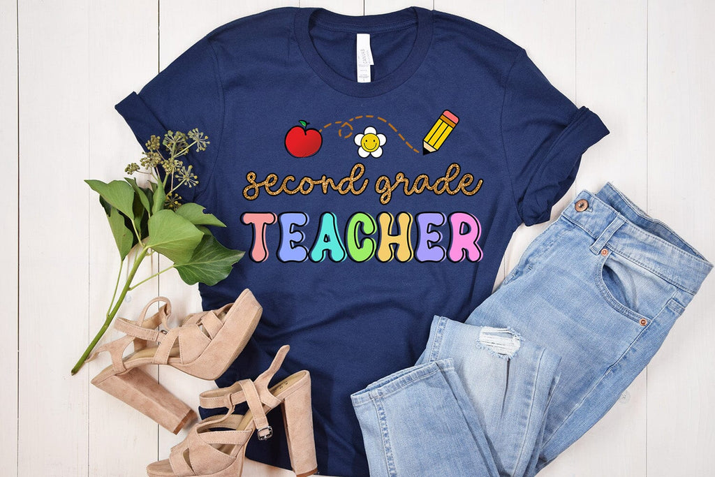 Second Grade Teacher Sublimation PNG I Teacher Shirt PNG - So Fontsy