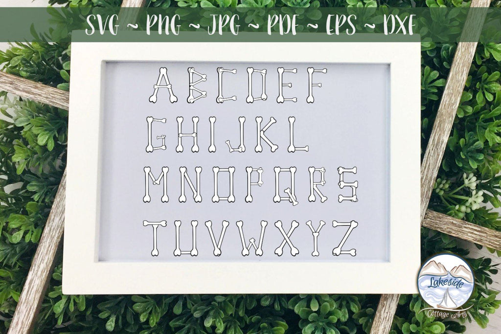 Skeleton Bones Halloween SVG Alphabet - So Fontsy
