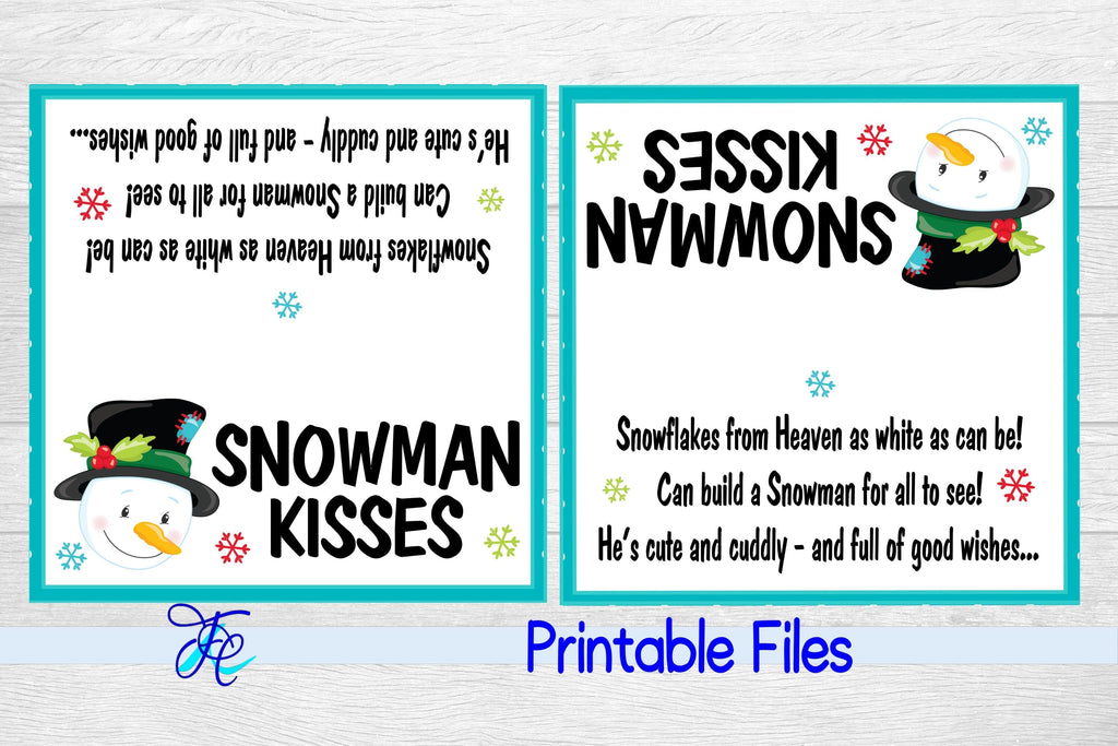 Snowman Kisses Label - So Fontsy