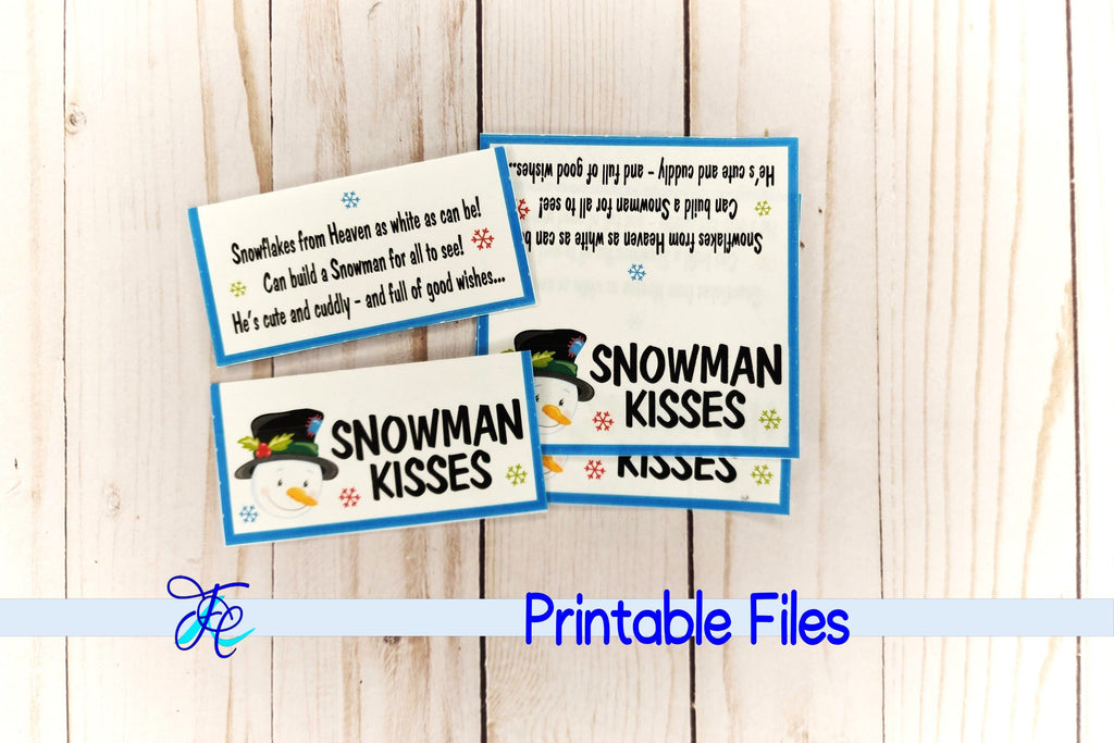 Snowman Kisses Label - So Fontsy