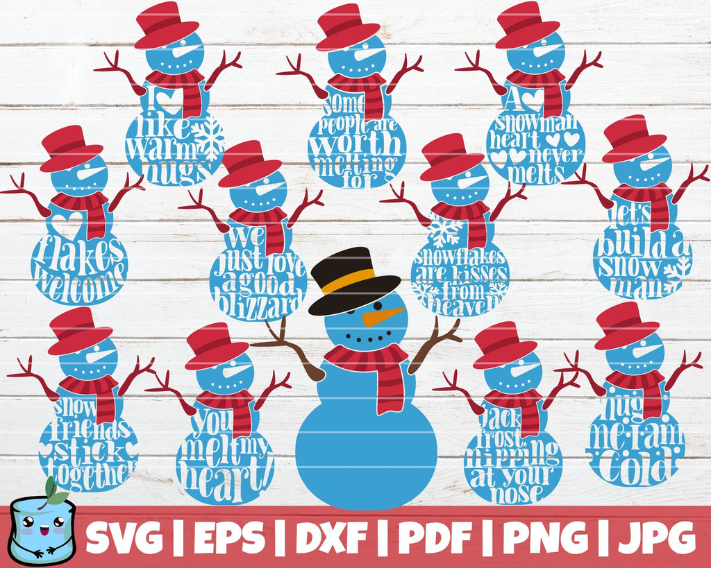 Snowman Quotes SVG Bundle - So Fontsy