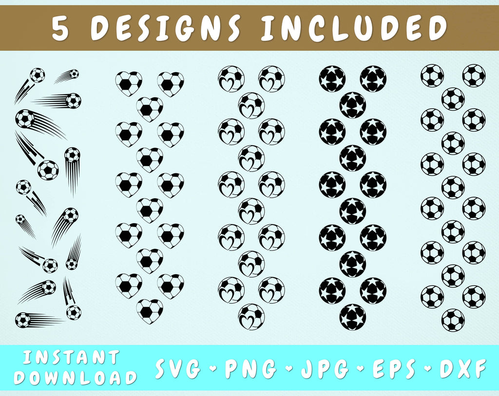 Soccer Glitter Pen Wraps - 5 Designs - So Fontsy