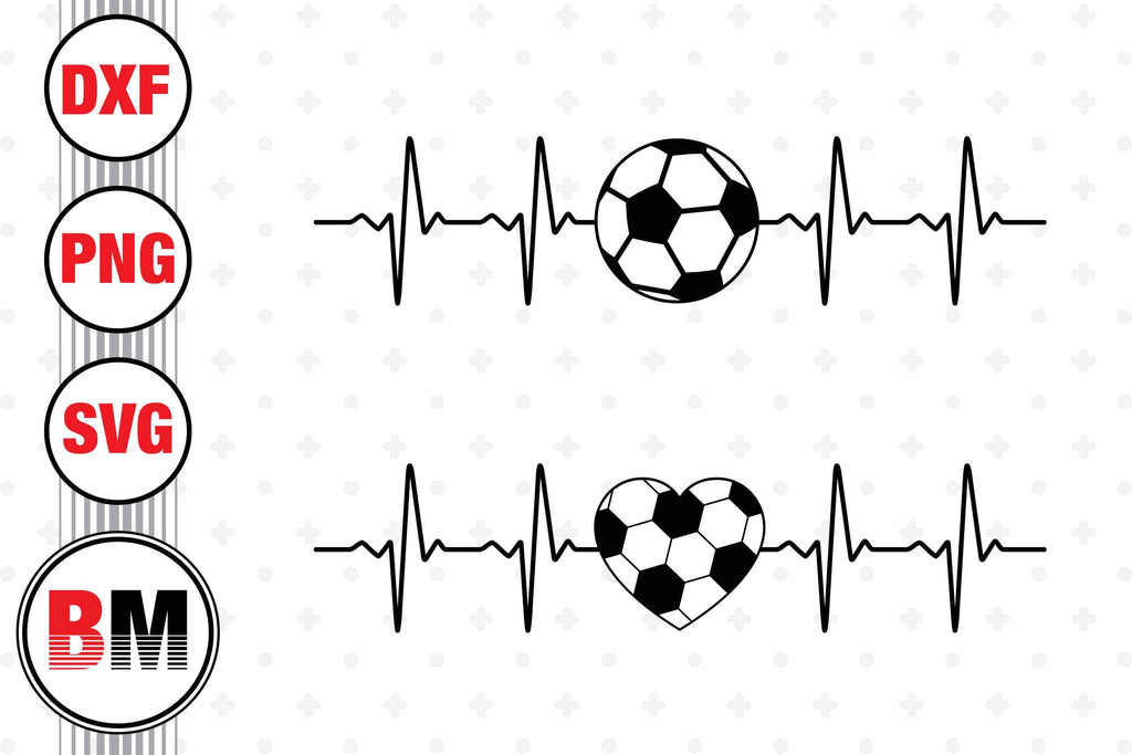 Soccer Heartbeat SVG, PNG, DXF Files - So Fontsy
