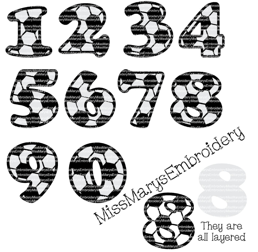 Soccer Letters & Numbers - So Fontsy