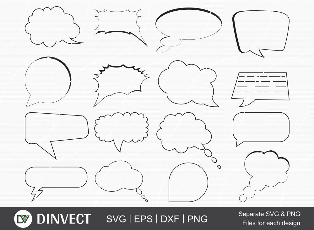 Speech Bubble SVG, Speech Bundle, Comic Bubbles Clipart, Vector ...