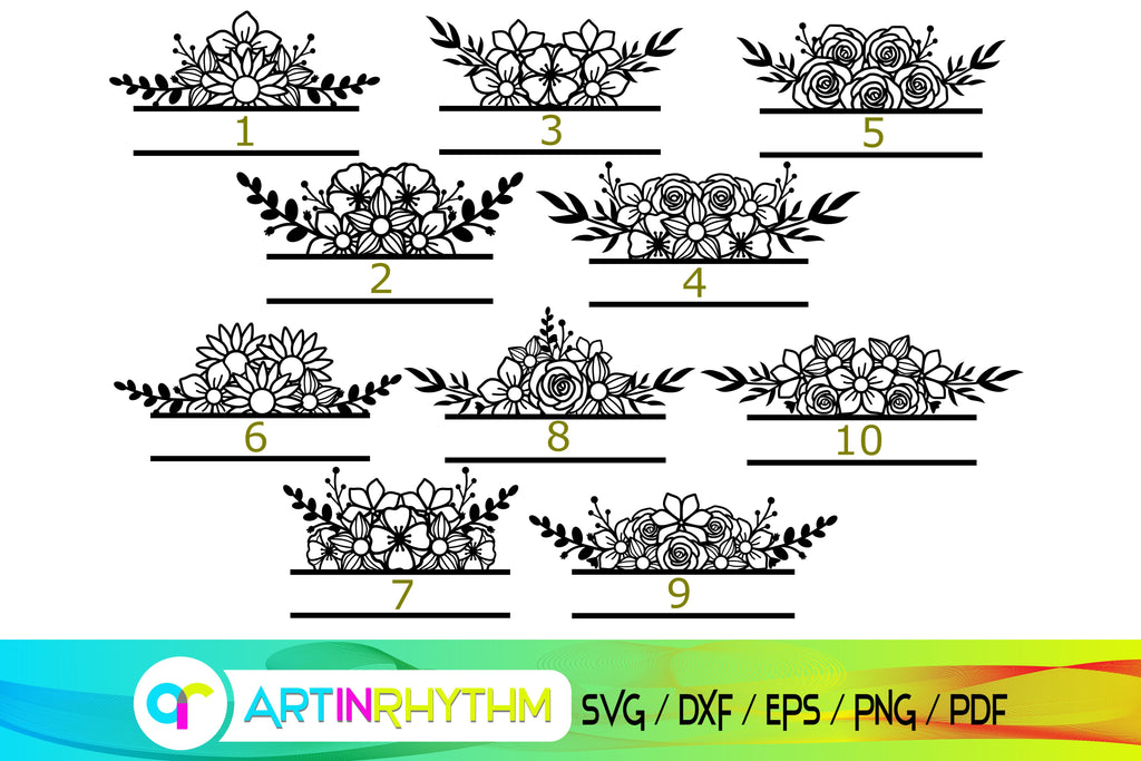 split frame monogram svg, mailbox svg - So Fontsy