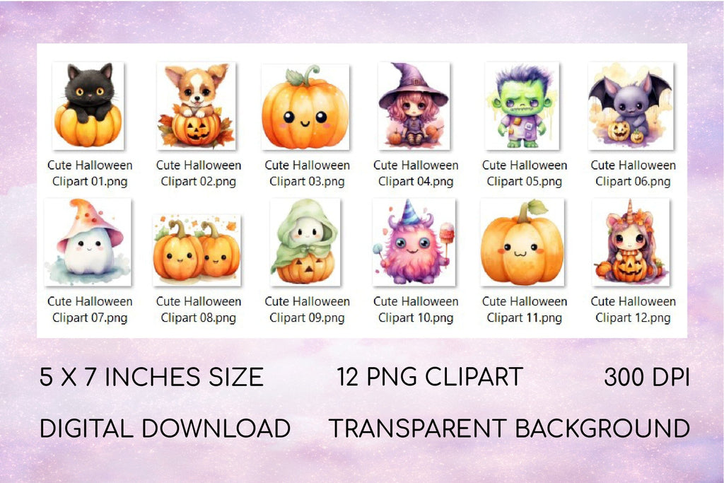 Spooky Halloween Sublimation: Cute Clipart PNG Bundle - So Fontsy