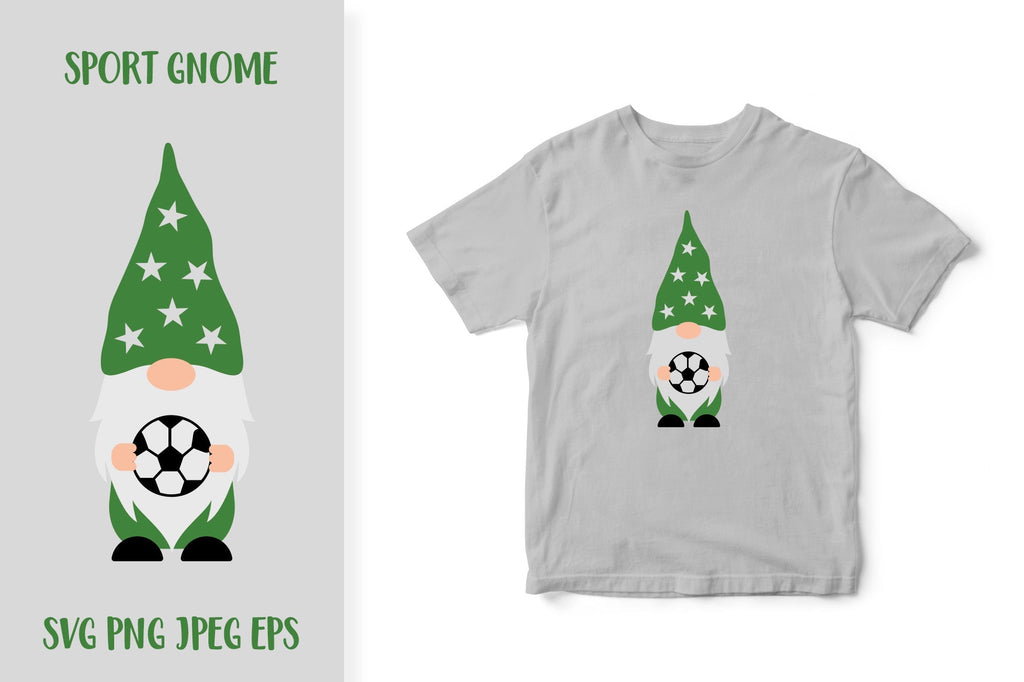 Sport gnome holding soccer ball. Sports gnomes - So Fontsy