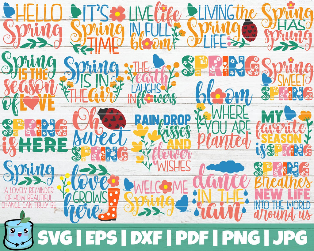 Spring SVG Bundle | Easter Spring SVG Cut Files - So Fontsy