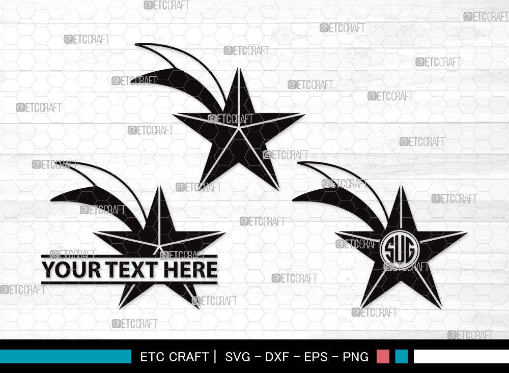 Stars Monogram SVG | Glowing Stars Svg | Shooting Stars Svg | Outer ...