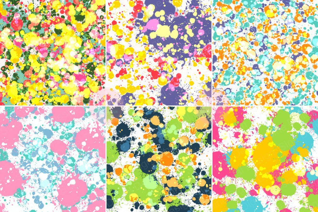 Summer Splatter Digital Papers Backgrounds Set - So Fontsy