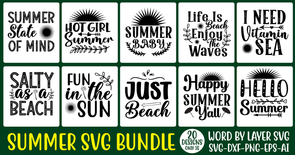 Summer SVG Bundle, Hello Summer Svg, Summer SVG Bundle, Summer Svg ...