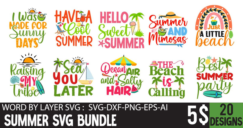 Summer SVG Bundle - So Fontsy