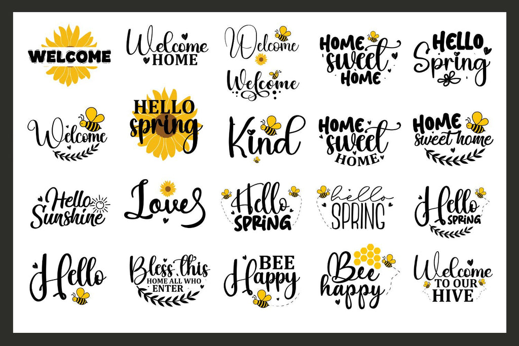 Sunflower Door Signs Svg Bundle - So Fontsy