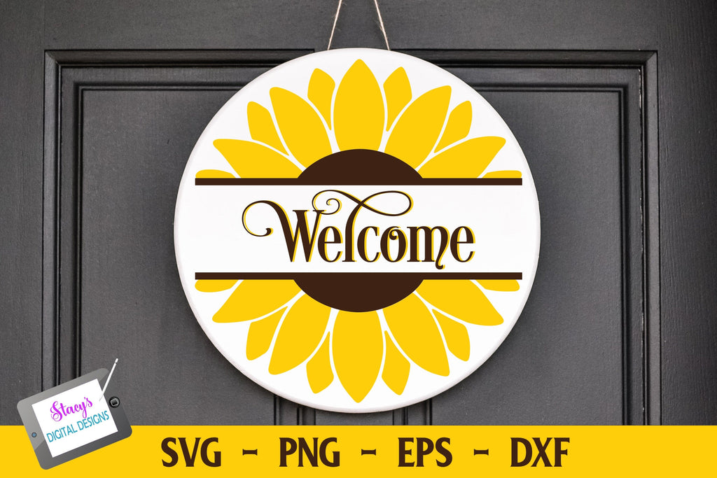 Sunflower Welcome Sign | Door Sign Design - So Fontsy