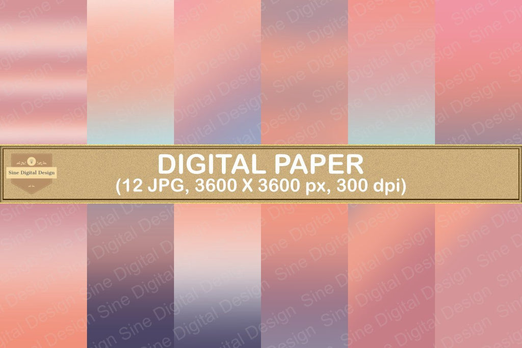 Sunset Gradient Digital Papers Backgrounds - So Fontsy