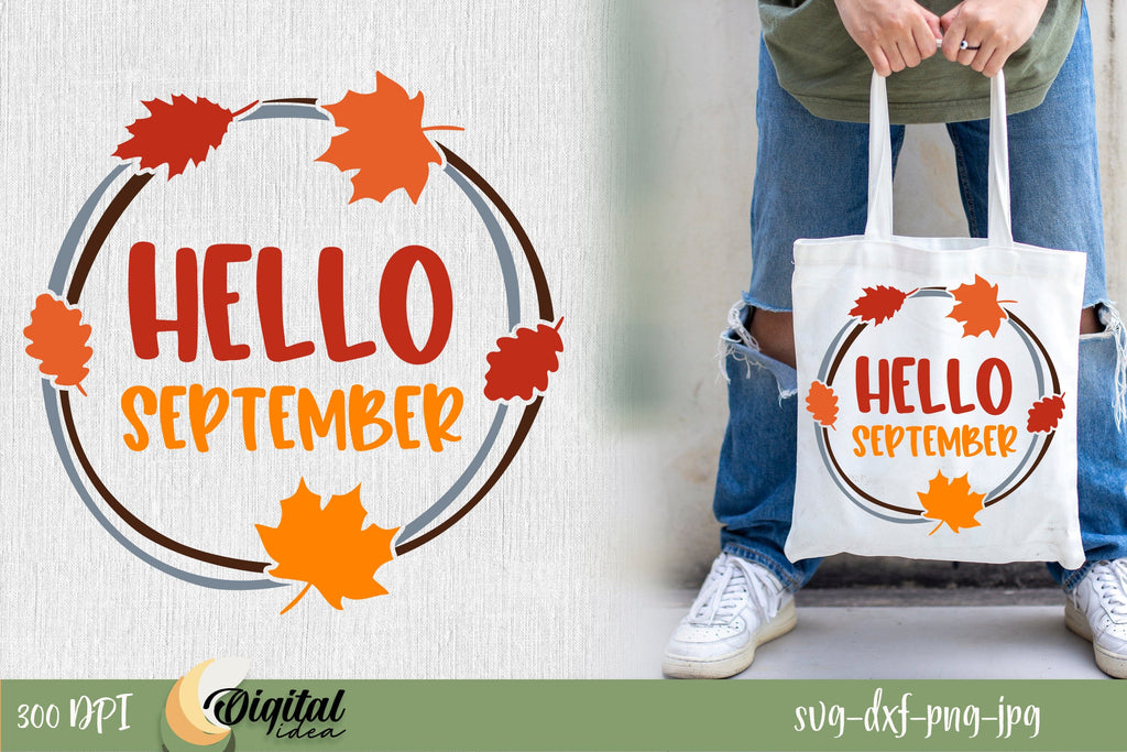 SVG Fall inscription. Hello September SVG. - So Fontsy