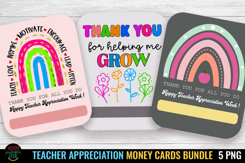 Teacher Appreciation Money Cards Bundle I Teacher Money Card - So Fontsy