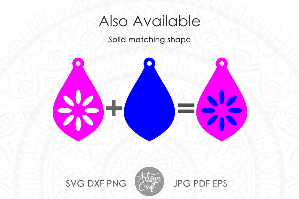 Teardrop earrings SVG Cut File | So Fontsy