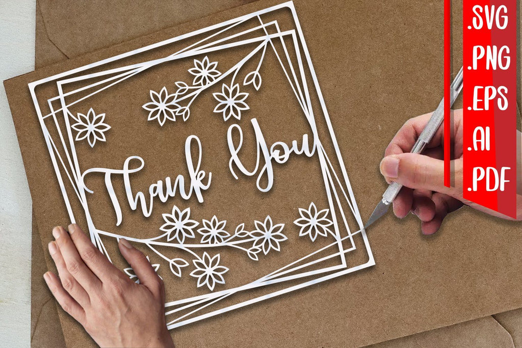 Thank You Papercut 2 - svg eps ai png pdf - So Fontsy