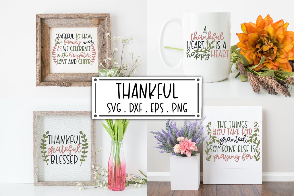 Thankful Bundle | Thanksgiving SVG Cut Files - So Fontsy