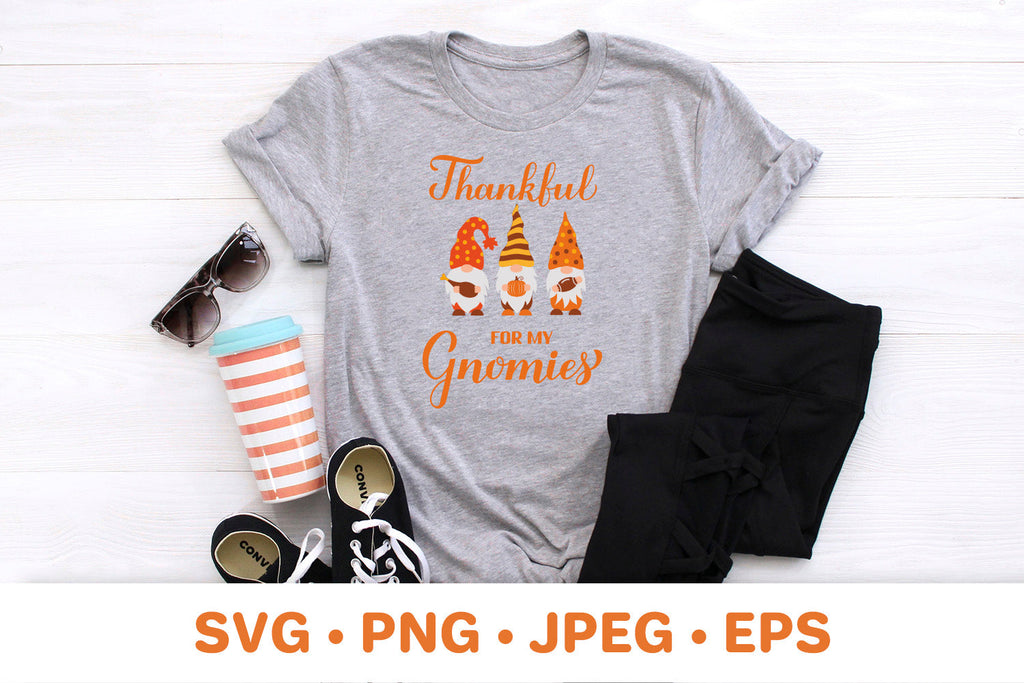 Thankful for my gnomies. Thanksgiving gnomes. Gnomes SVG - So Fontsy